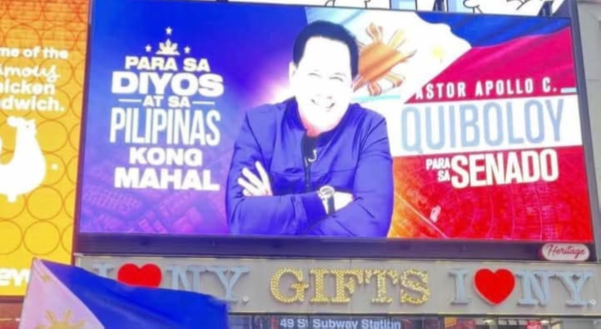 Campaign billboard ni Pastor Apollo Quiboloy, spotted sa New York City ...