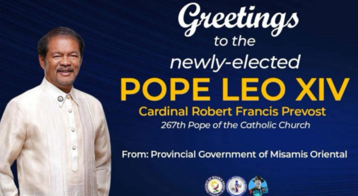 Pinutakting pagbati ng Misamis Oriental governor kay Pope Leo XIV ...