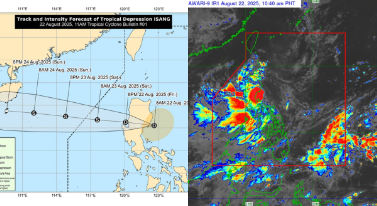 Bagyong 'Isang' nag-landfall sa Aurora; Signal no. 1, nakataas sa ilang lugar sa Luzon-Balita
