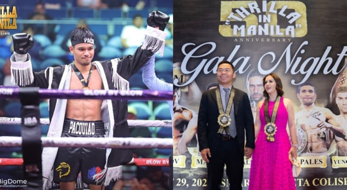 'Mana sa ama!' Anak ni Manny Pacquiao, wagi sa Thrilla in Manila 2-Balita