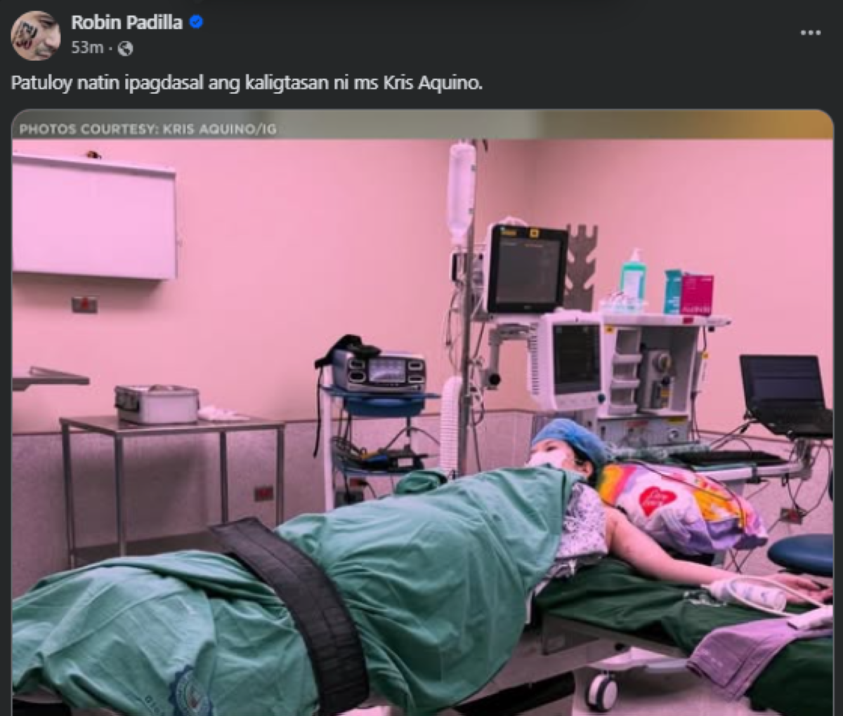 Sen. Robin Padilla, hiling ipagdasal ng publiko kaligtasan ni Kris ...