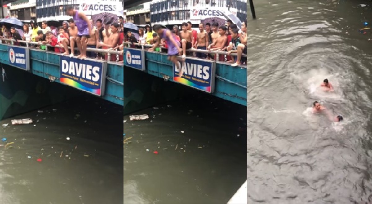 Muntik maging kuwento: Lalaking di pala lumalangoy, nag-dive sa Recto ...