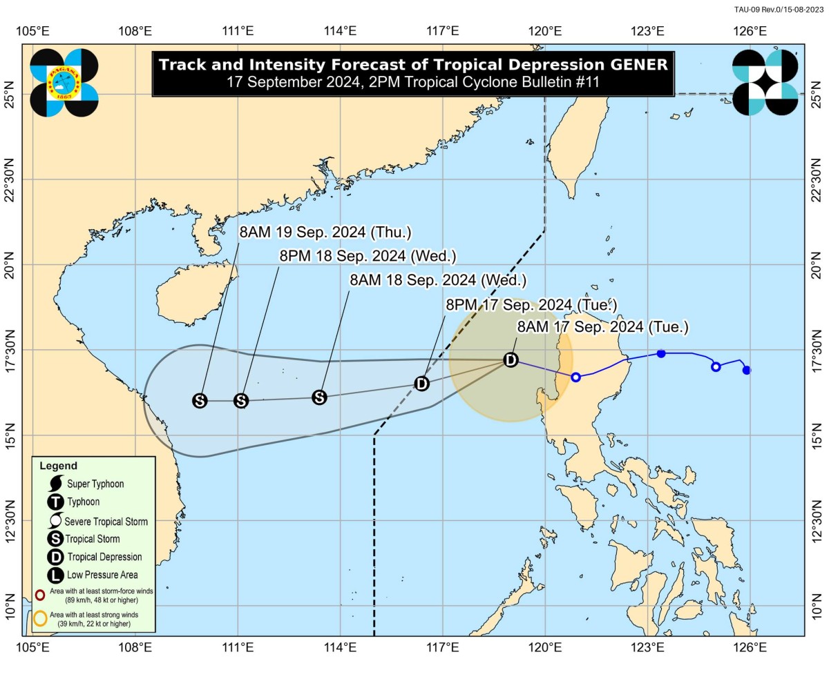 Gener, bahagyang lumakas; nasa WPS na-Balita
